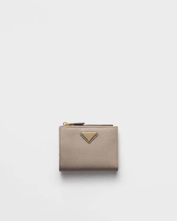 Prada Small Saffiano Leather Wallet - Clay Grey