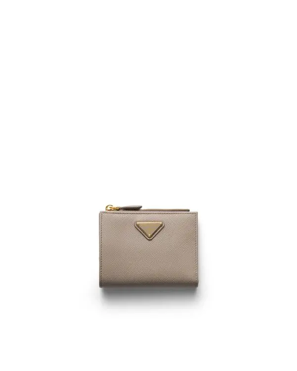 Prada Small Saffiano Leather Wallet - Grey