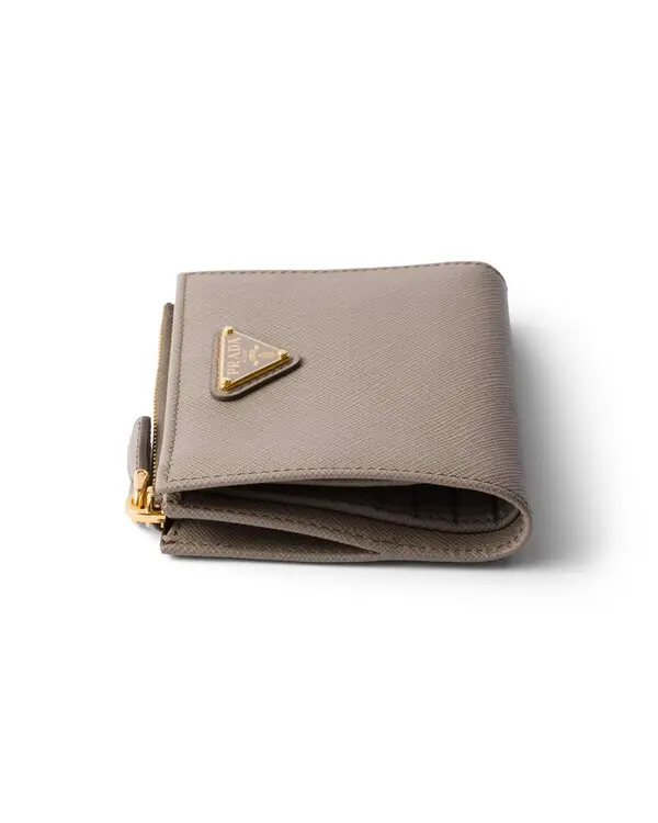 Prada Small Saffiano Leather Wallet - Grey