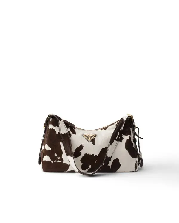 Prada Aimée Printed Leather Shoulder Bag - White