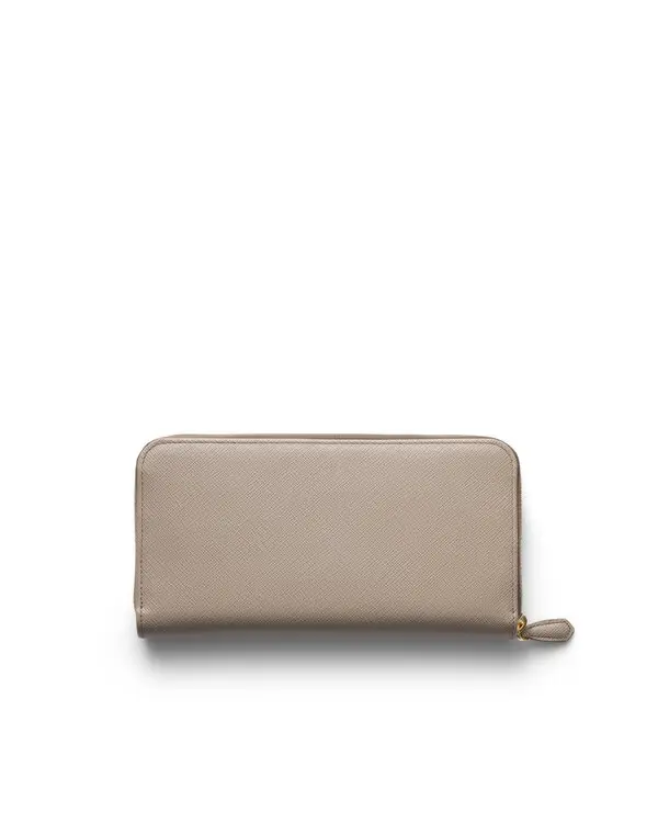Prada Large Saffiano Leather Wallet - Grey
