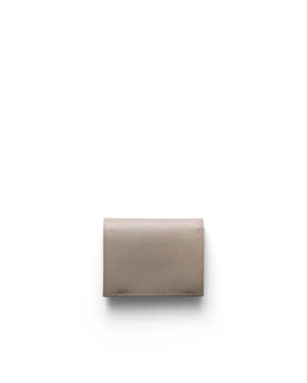 Prada Small Saffiano Leather Wallet - Grey