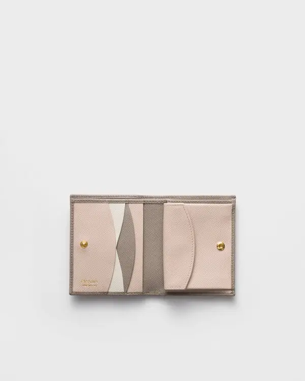 Prada Small Saffiano Leather Wallet - Clay/water Lily