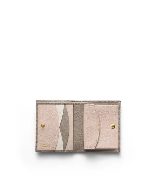Prada Small Saffiano Leather Wallet - Grey