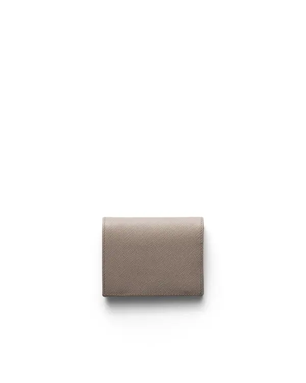 Prada Small Saffiano Leather Wallet - Grey