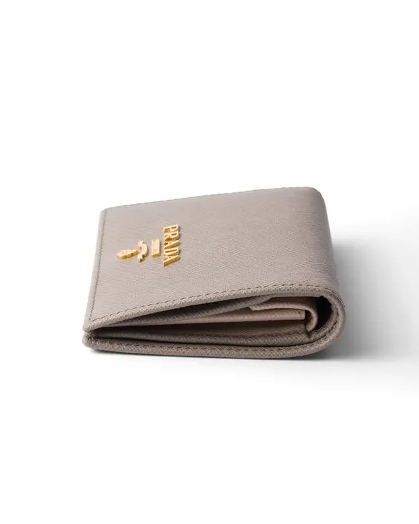 Prada Small Saffiano Leather Wallet - Grey