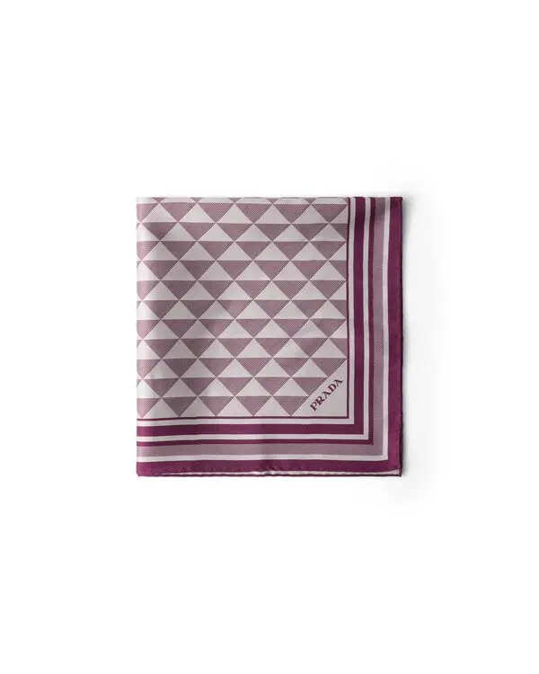 Prada Jacquard Silk Scarf 55x55 - Purple