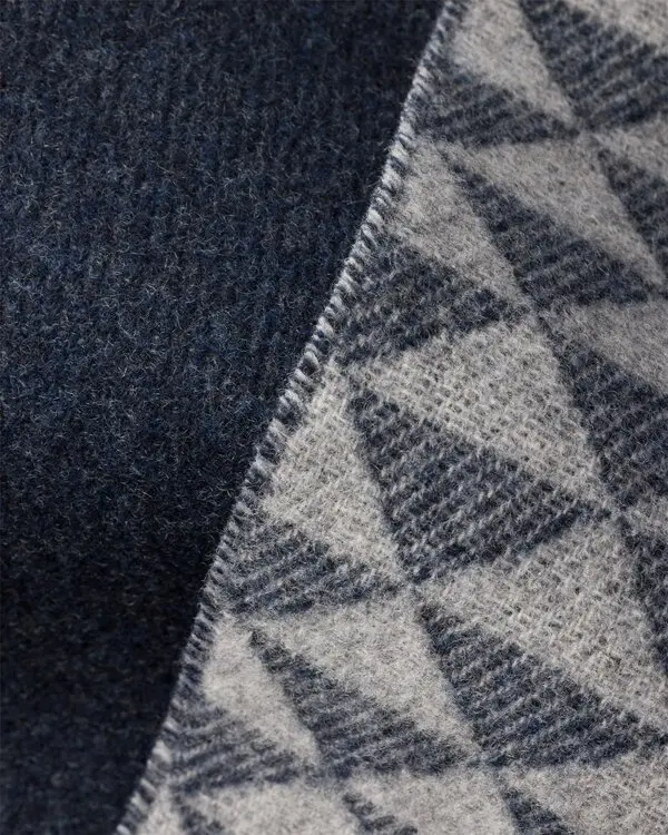 Prada Symbole Double Wool And Cashmere Scarf - Blue