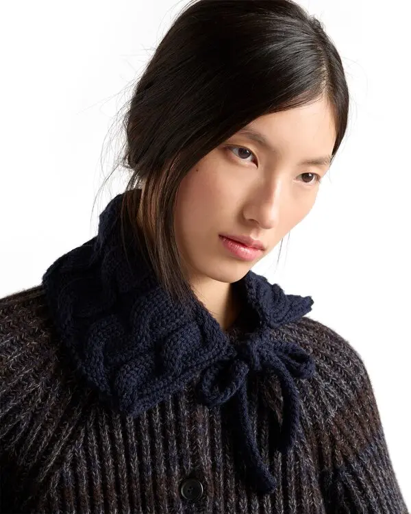 Prada Cable-knit Wool Collar - Blue
