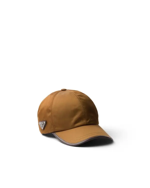 Prada Re-nylon And Leather Baseball Cap - Brown