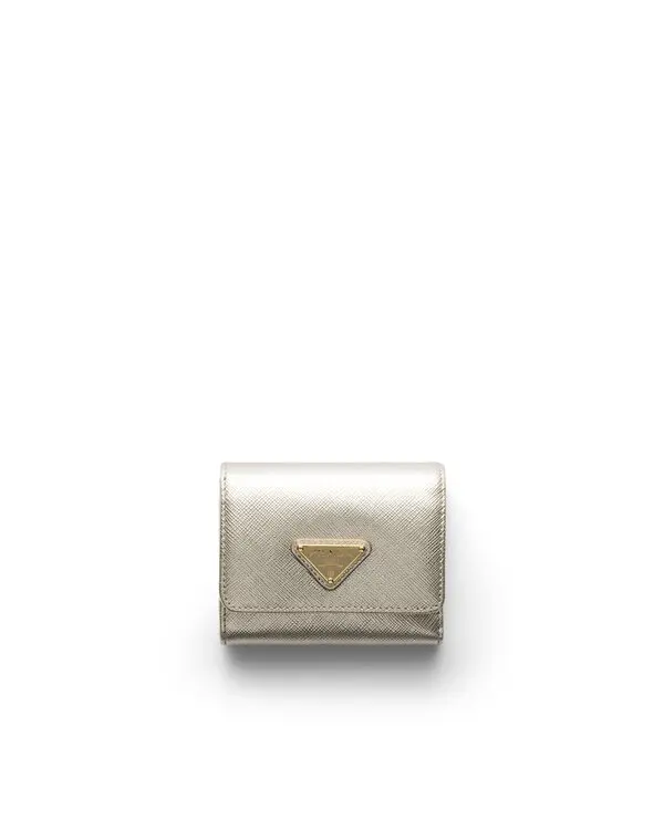 Prada Small Saffiano Leather Wallet - Gold/silver