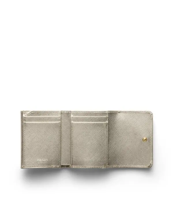 Prada Small Saffiano Leather Wallet - Gold/silver