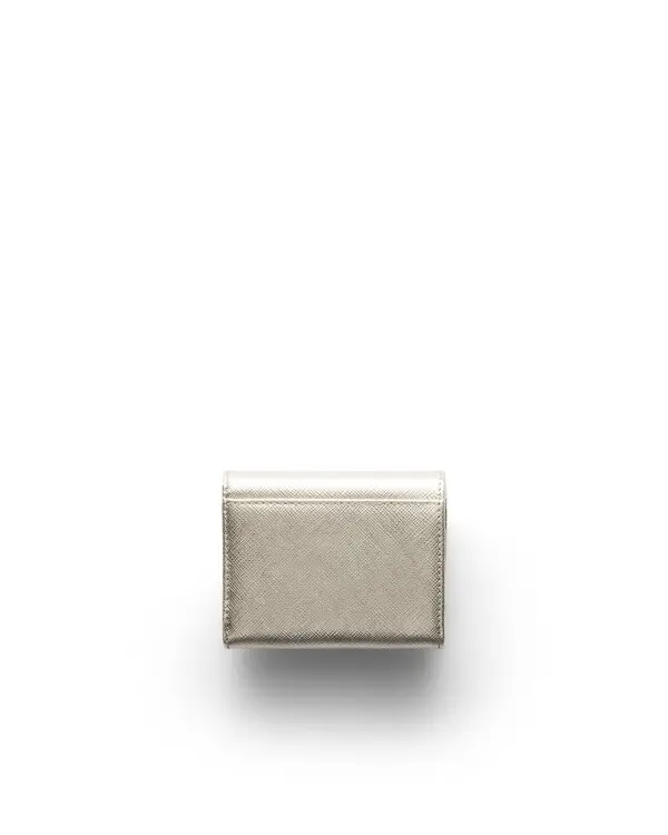 Prada Small Saffiano Leather Wallet - Gold/silver