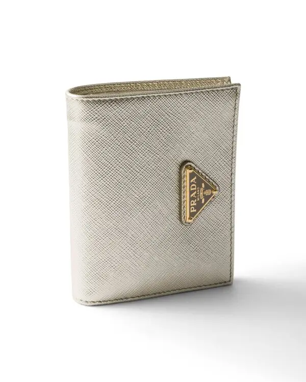Prada Small Saffiano Leather Wallet - Gold/silver