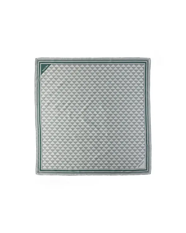 Prada Jacquard Silk Scarf 55 - Green