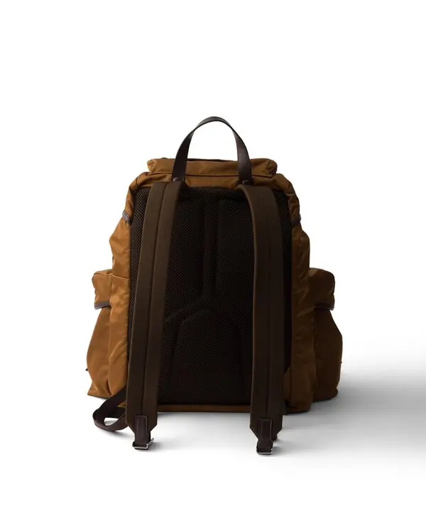 Prada Re-nylon And Leather Backpack - Brown