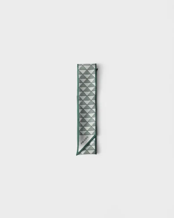 Prada Jacquard Silk Tie - Emerald Green