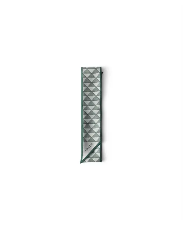Prada Jacquard Silk Neck Tie - Green