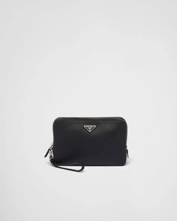 Prada Saffiano Leather Clutch - Black
