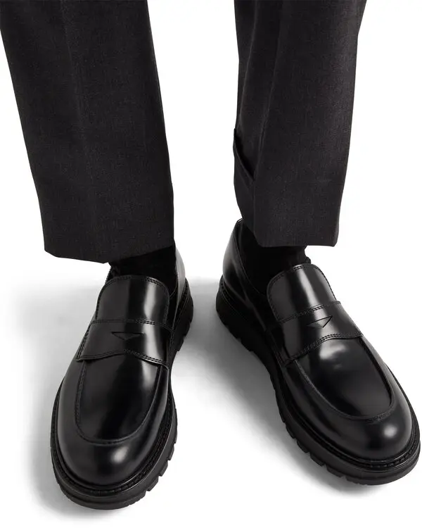 Prada Brushed Leather Loafers