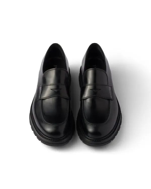 Prada Brushed Leather Loafers