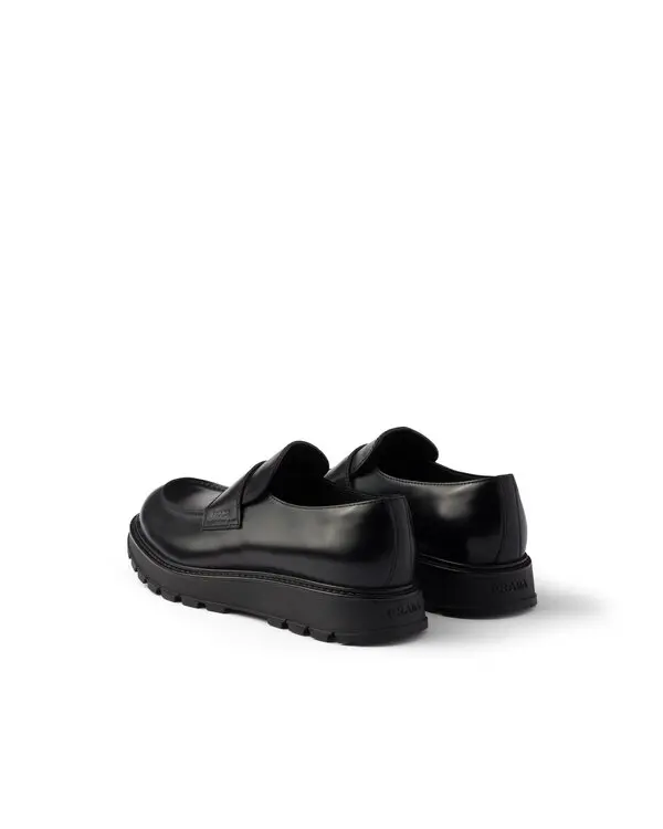 Prada Brushed Leather Loafers