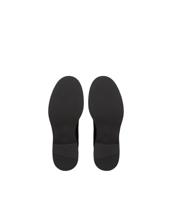 Prada Brushed Leather Chelsea Boots - Black