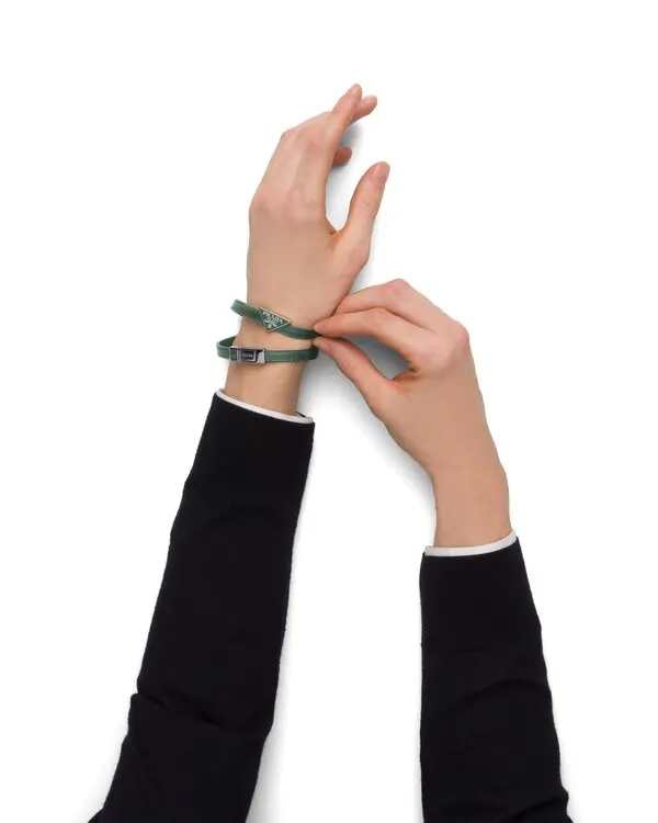 Prada Saffiano Leather Bracelet - Green