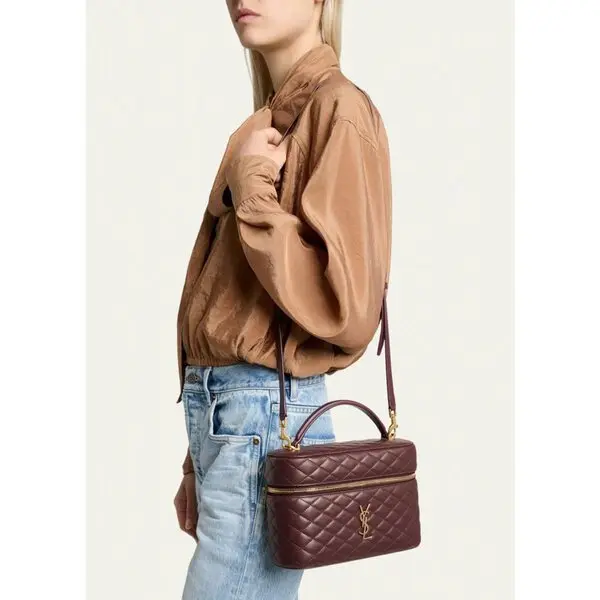 Saint Laurent Gaby Large Vanity Bag - Wine