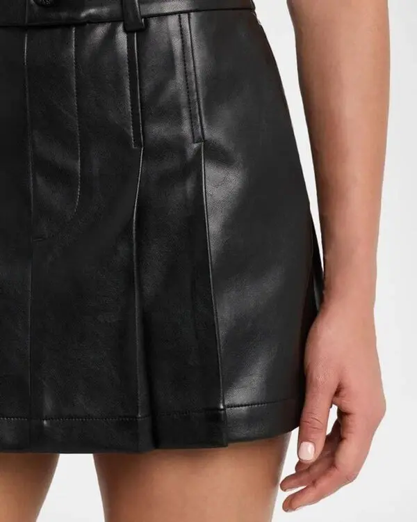 Rag & Bone Esme Faux Leather Skort - Black