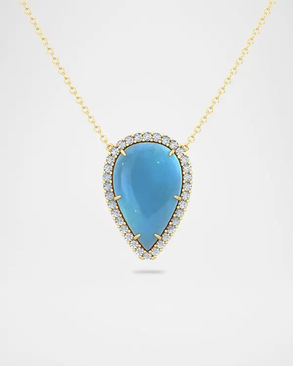JAMIE TURNER Aquamarine And Diamond Pendant Necklace - Aquamarine Diamonds