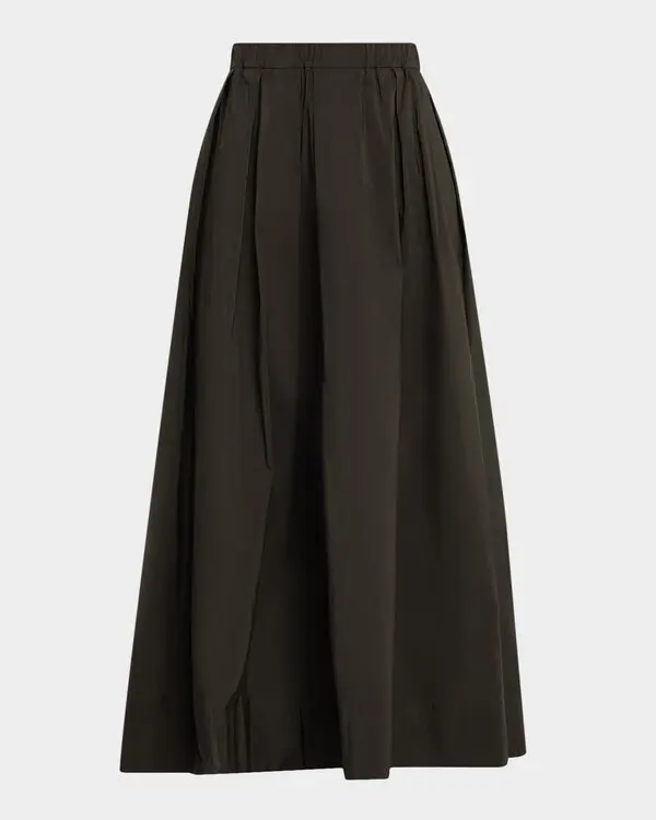 Max Mara A-line Pleated Long Skirt - Green