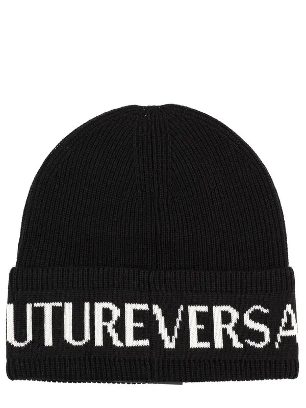 Versace Wool And Acrylic Beanie - Black
