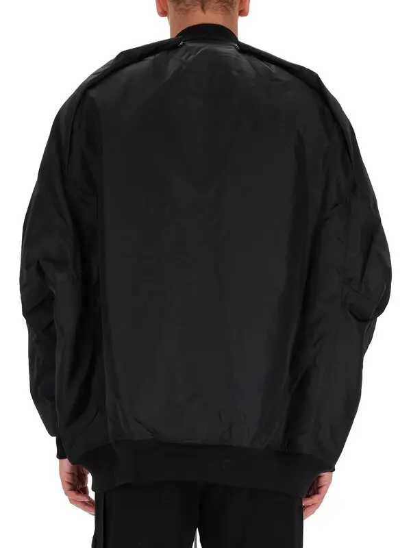 Rick Owens Convertible Jumbo Peter Flight Bomber Jacket - Black