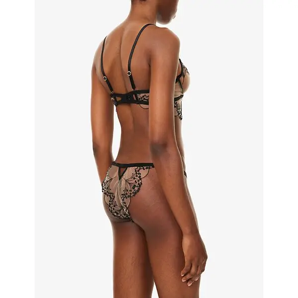 Bluebella Marisa Embroidered Sheer Wired Bra - Black/sheer