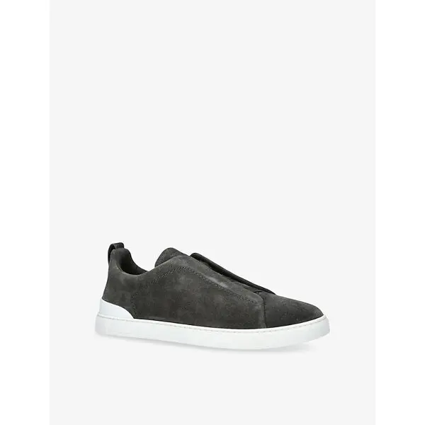 Zegna Triple Stitch™ Suede Trainers - Grey/dark