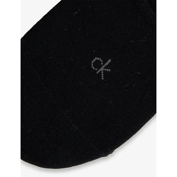 Calvin Klein Logo No-show Stretch-cotton Socks - Black