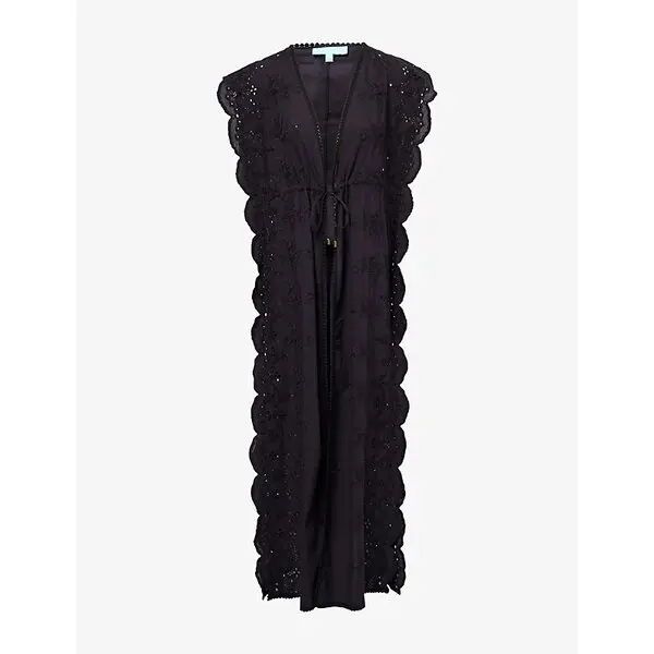 Melissa Odabash Talitha Broderie-anglaise Cotton Kaftan - Black