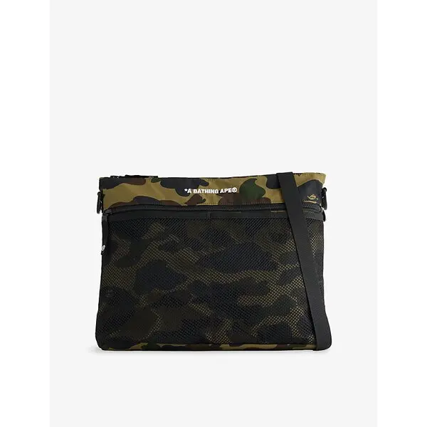 A BATHING APE 1st Camo Woven Sacoche Bag - Green