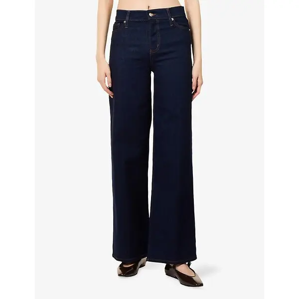 FRAME Le Slim Palazzo Wide-leg Stretch-denim Blend Jeans - Rinse