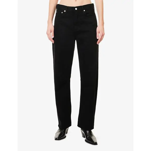Citizens Of Humanity Miro Long Relaxed-fit Denim Jeans - Solid Black