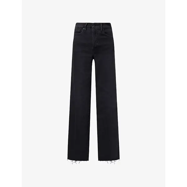 Good American Good Waist Palazzo Wide-leg Stretch-denim Blend Jeans - Black391