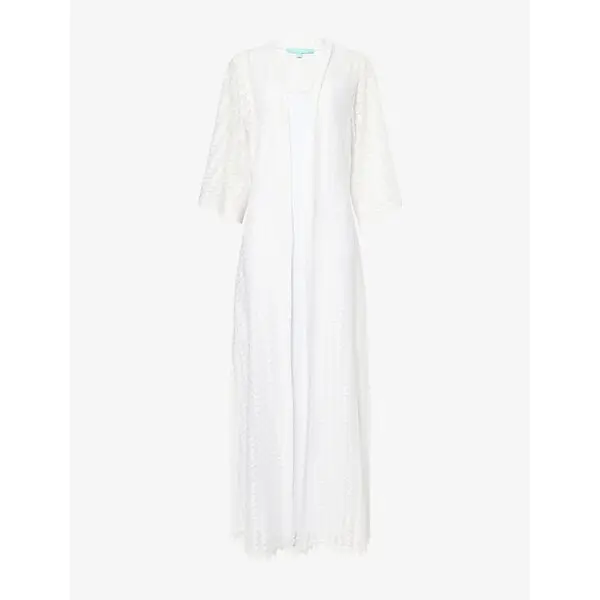 Melissa Odabash Tali Semi-sheer Knitted Kaftan - White