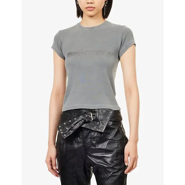 Alexander Wang Hotfix Short-sleeved Cotton T-shirt