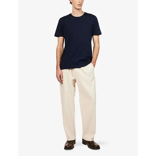 Paige Sorden Crew-neck Cotton T-shirt - Deep Anchor
