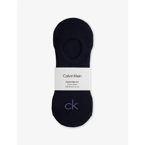 Calvin Klein High-cut Stretch-cotton No-show Socks - White