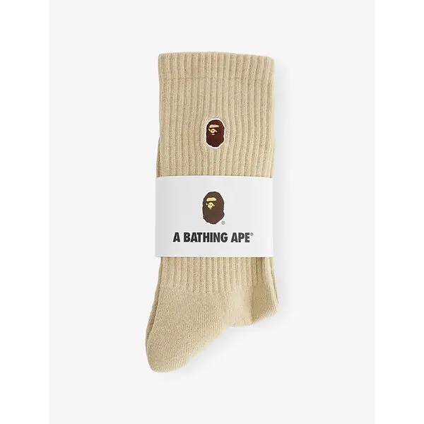 A BATHING APE B-one Point Cotton-blend Crew Socks - Beige