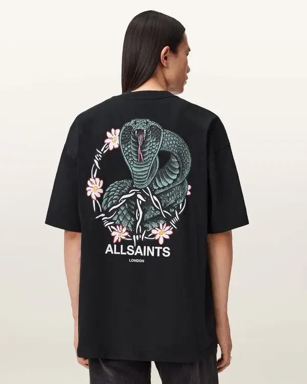 ALLSAINTS Snakebite Short Sleeve Crew T-shirt - Black