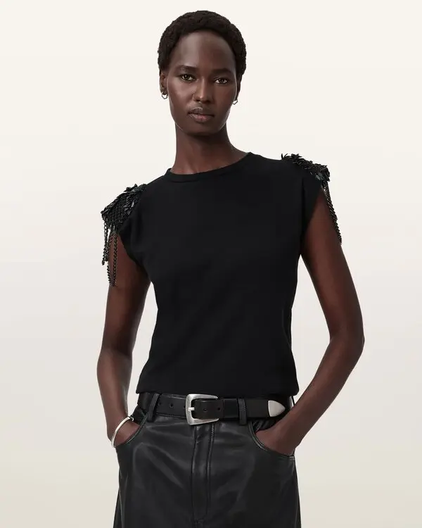 ALLSAINTS Shona Embellished Sleeveless Top