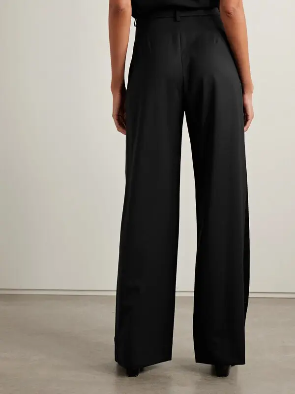 TWP Sulli Wool-blend Twill Wide-leg Pants - Black